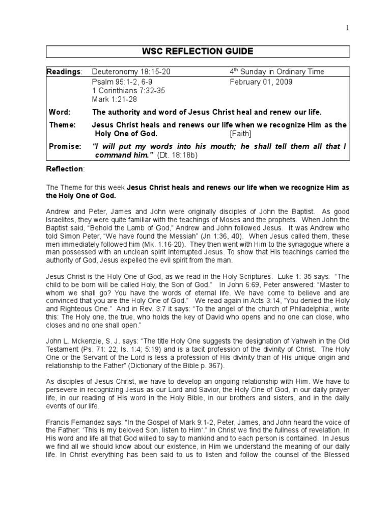 WSC Guide 01feb2009 F | PDF | John The Baptist | Christianity