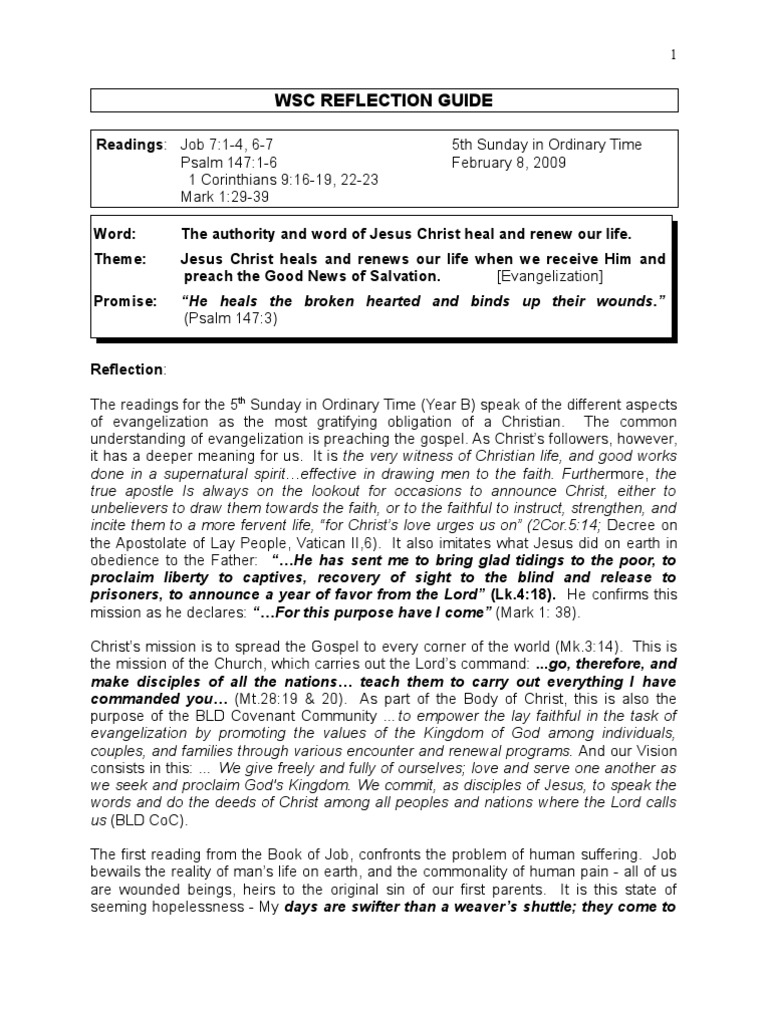 WSC Guide 08feb2009 F | PDF | The Gospel | Evangelism