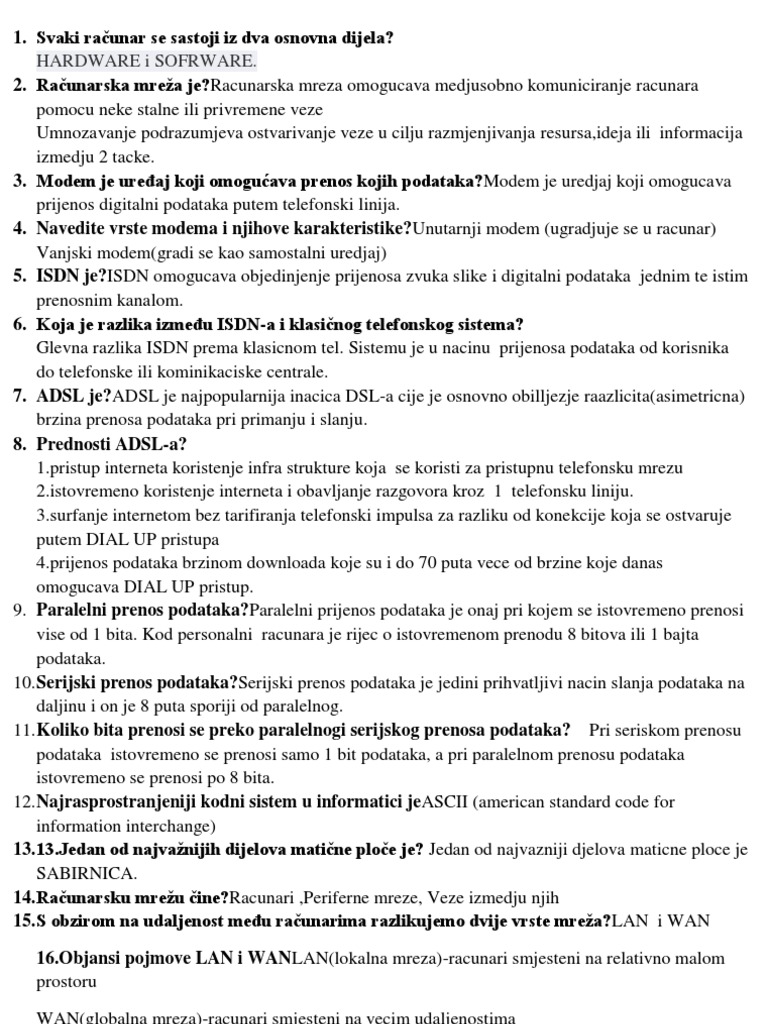 Racunarske Mreze Skripta | PDF