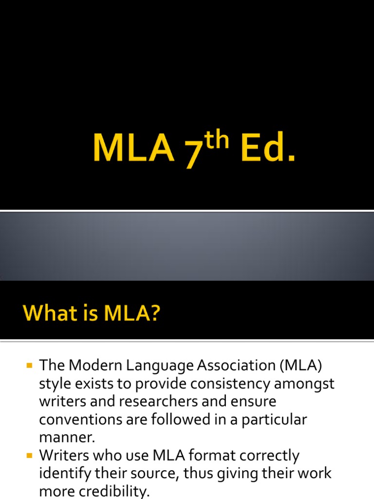 MLA 7th Edition | PDF | Citation | Paragraph