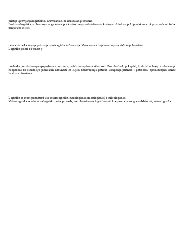 Poslovna Logistika | PDF