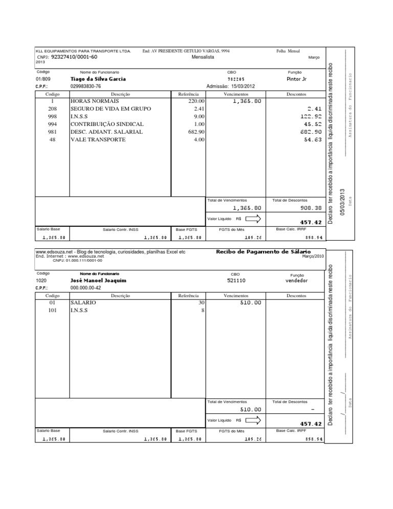 Cópia de Planilha-Contra-Cheque | PDF