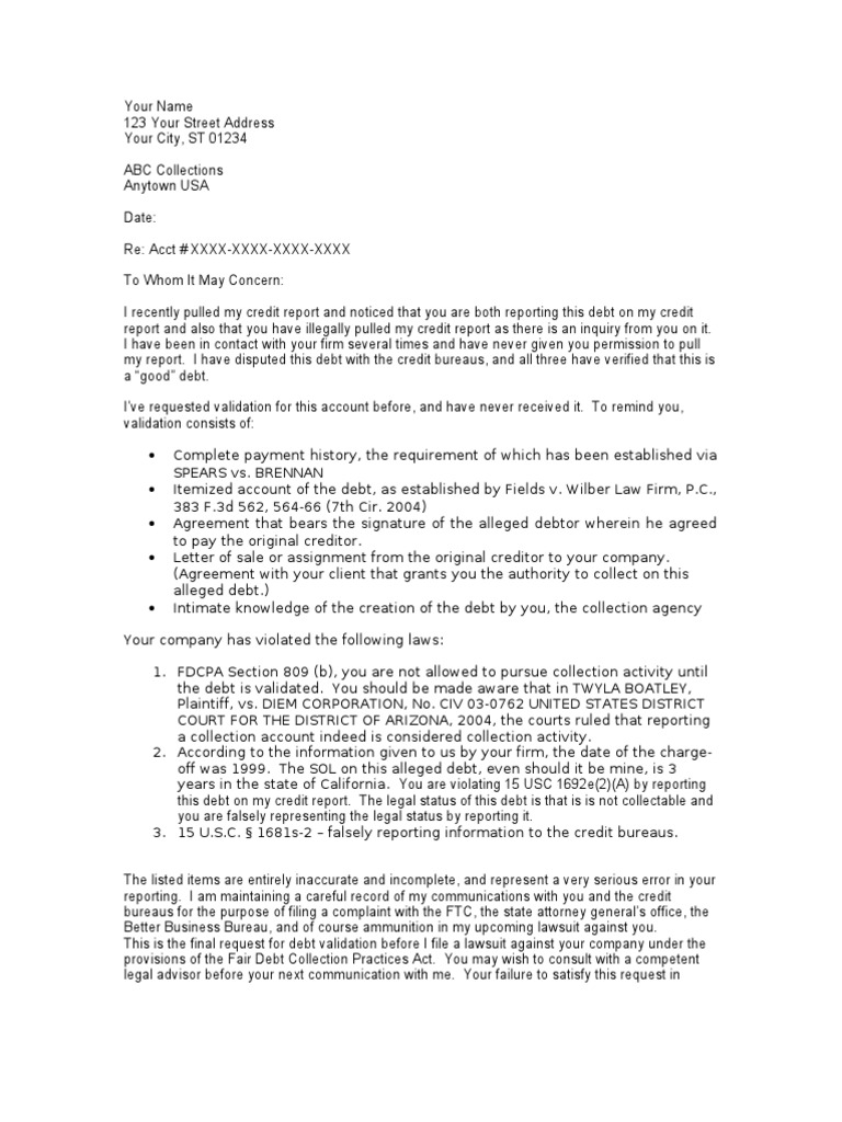 Notice of Intent To File A Lawsuit4 | Collection Agency | Justice