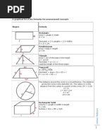 Mensuration Formula Sheet | PDF | Area | Sphere