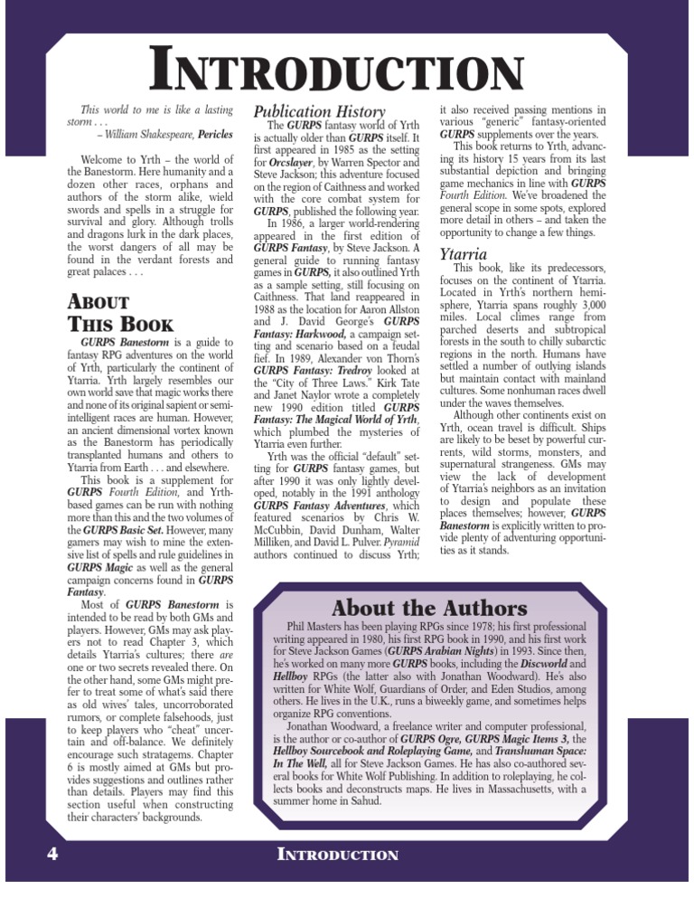 Banestorm Intro | PDF | Role Playing Games | Entertainment