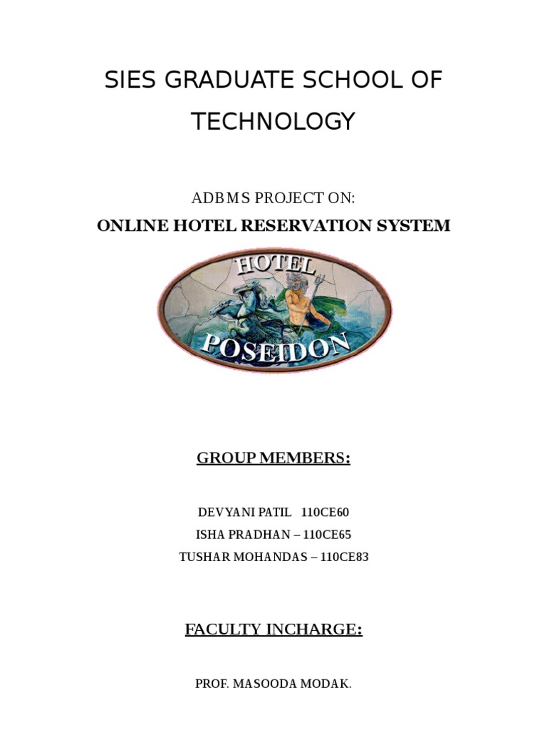 Sies Graduate School of Technology: Online Hotel Reservation System ...
