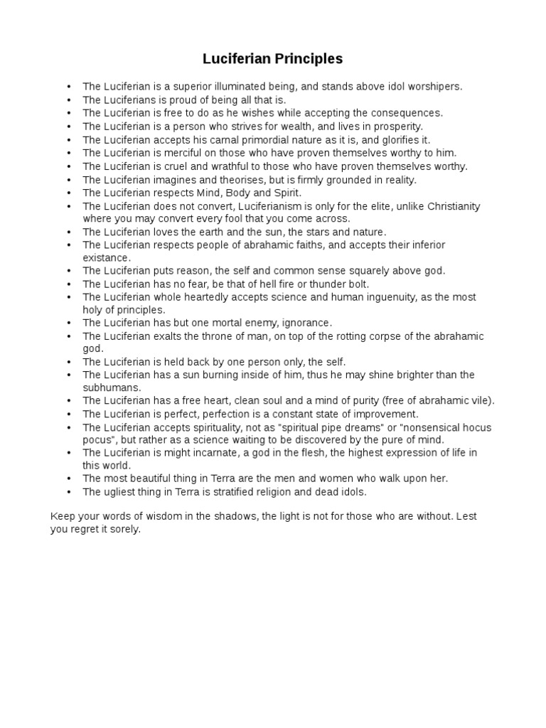 Understanding Luciferian Principles | PDF | Social Science | Religion ...