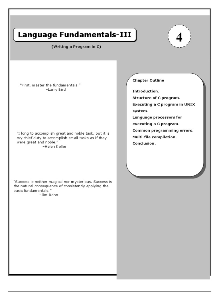 Lesson4 - Language Fundamentals3 | PDF | C (Programming Language) | Computer Program
