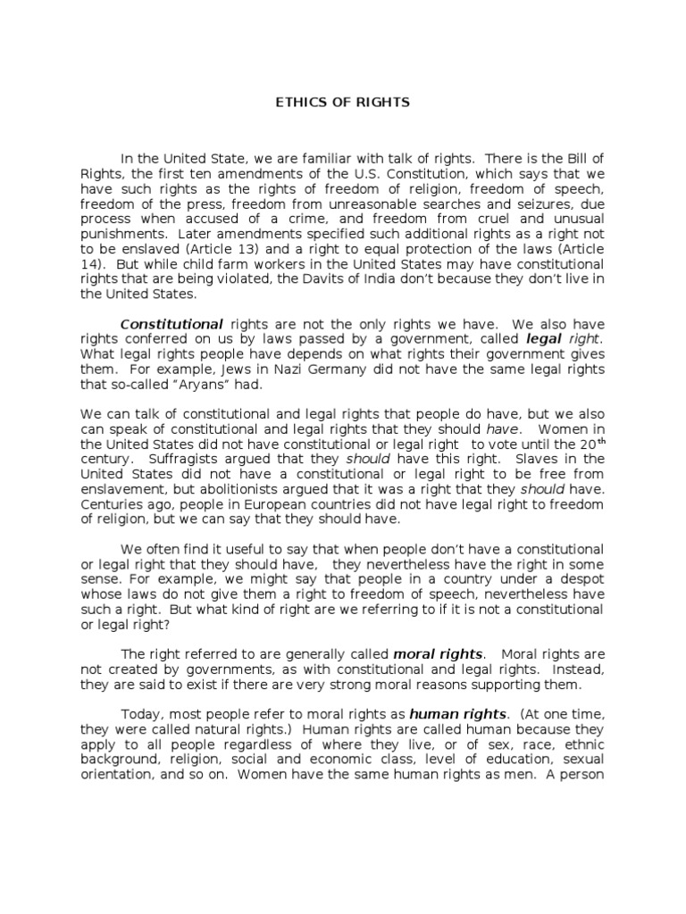 Understanding Human Rights Ethics | PDF | Natural And Legal Rights ...