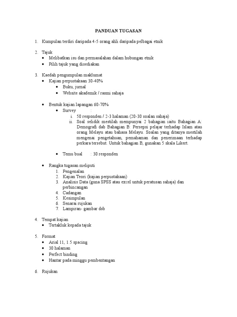 Contoh Tugasan Pelajar | PDF