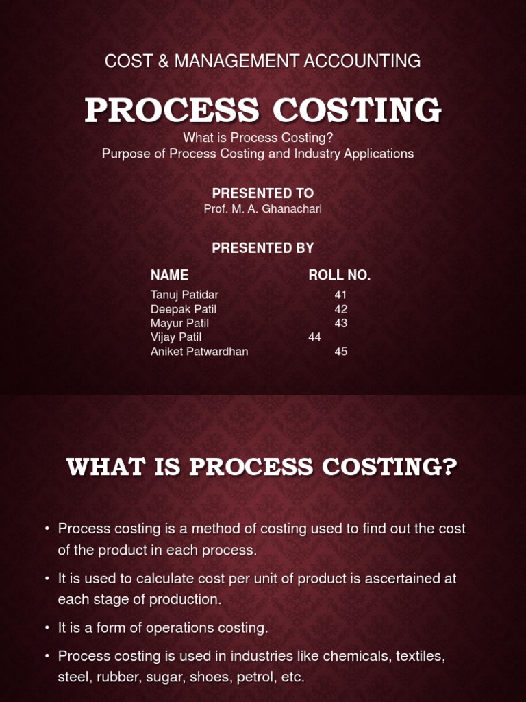 Process Costing: Cost & Management Accounting | PDF