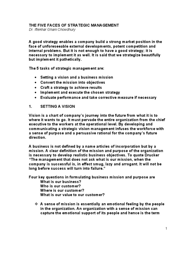 Stages of Strategic Management | PDF | Strategic Management ...