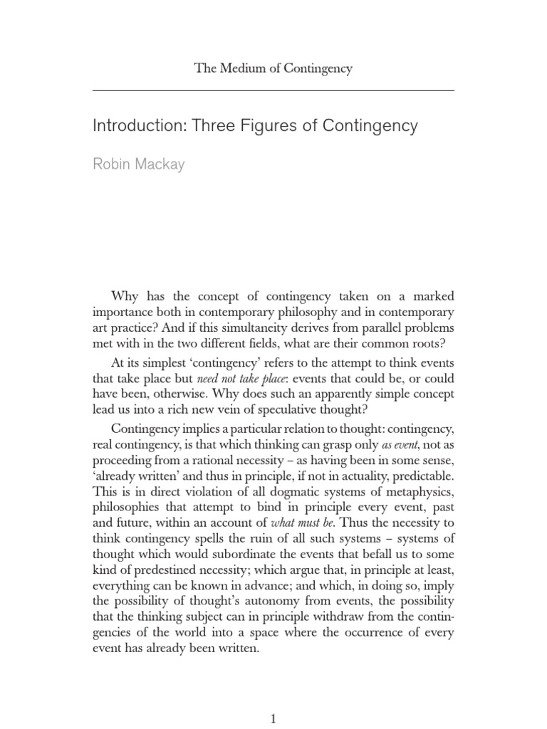 Understanding Contingency in Art | PDF