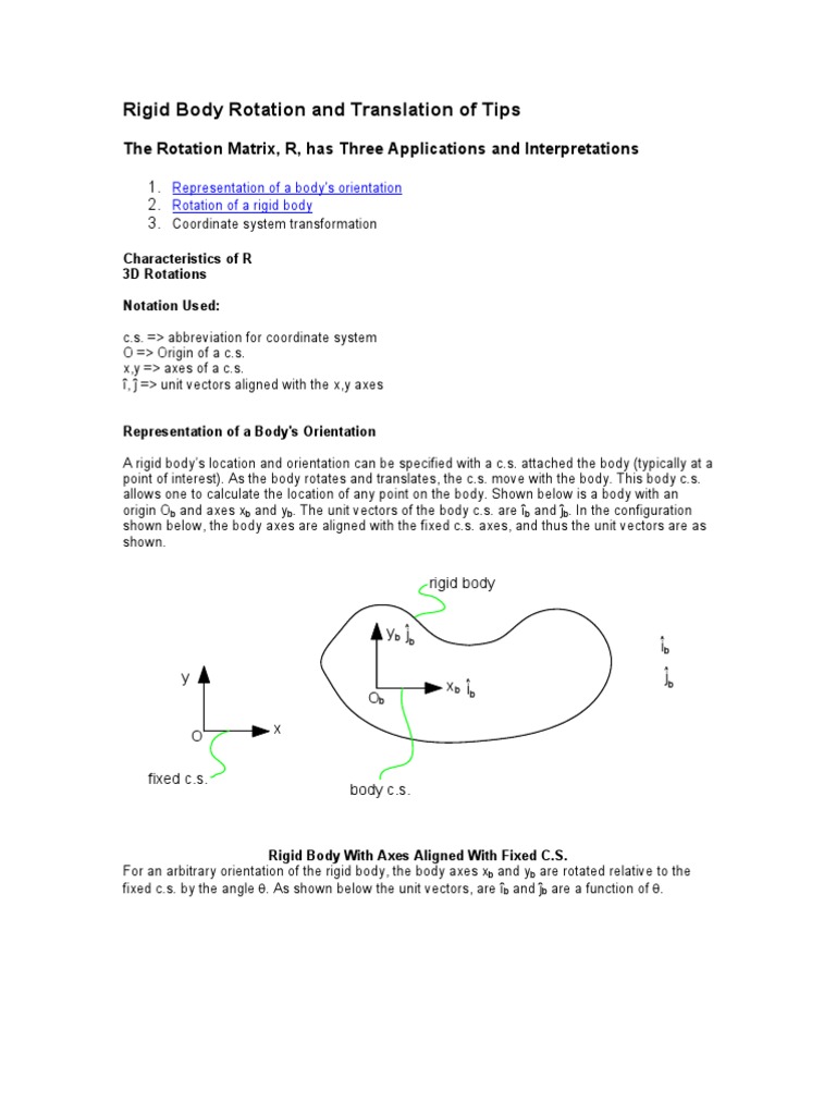 Rotation Matricies Download Free Pdf Cartesian Coordinate System