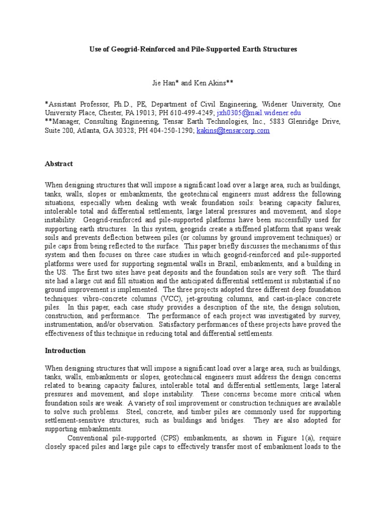 Ggrid Reinforced and Pile Suported Earth STR | PDF | Deep Foundation ...