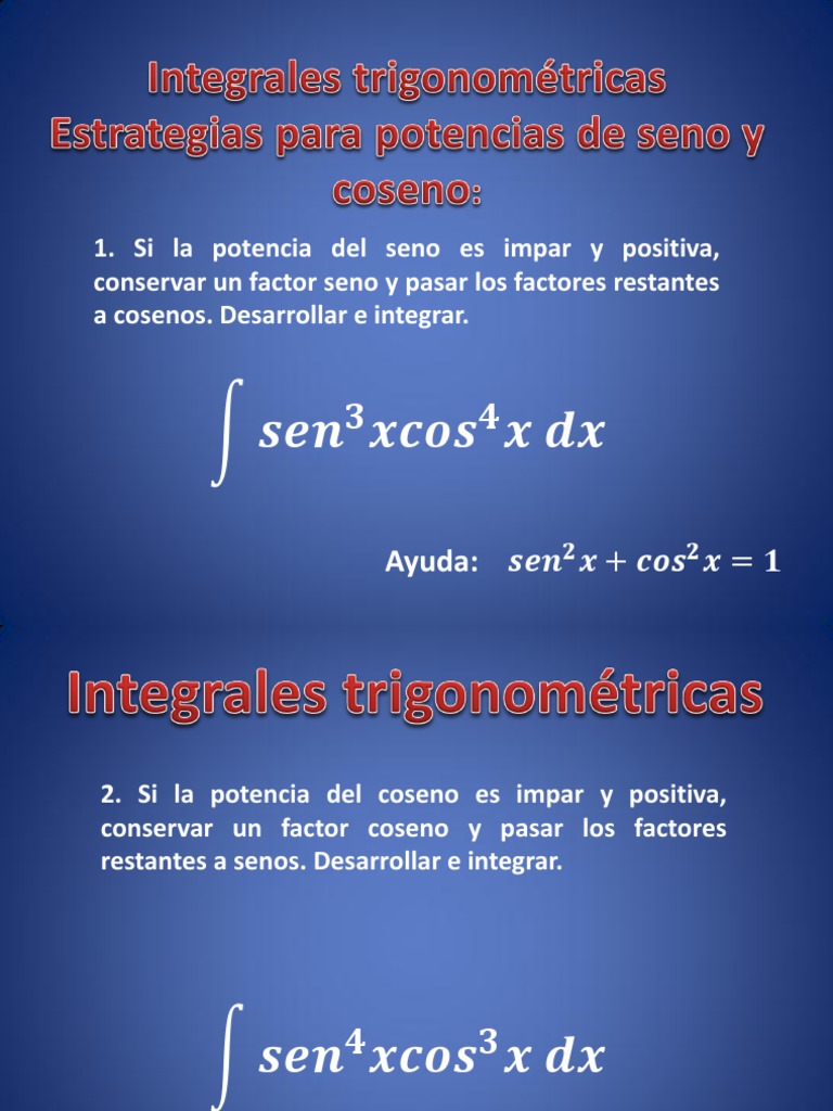 Integrales Trigonométricas | PDF | Funciones trigonométricas | Álgebra