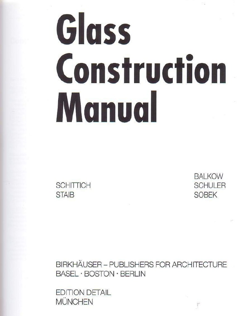 Edition Detail - Glass Construction Manual | PDF