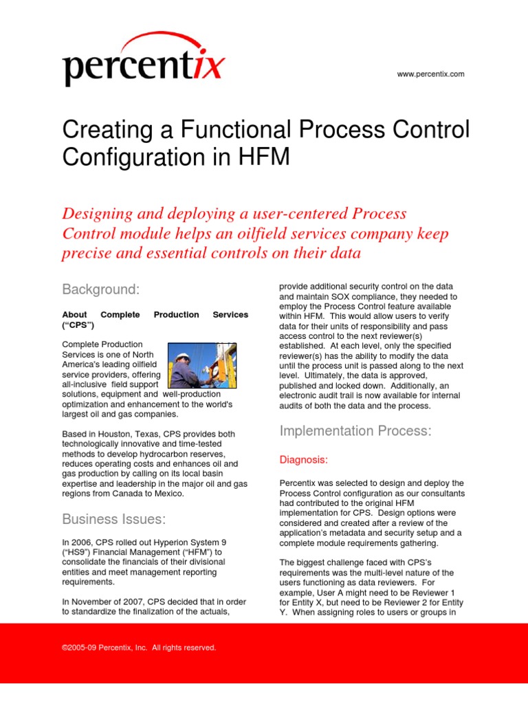 Creating A Functional Process Control Configuration in HFM | PDF ...