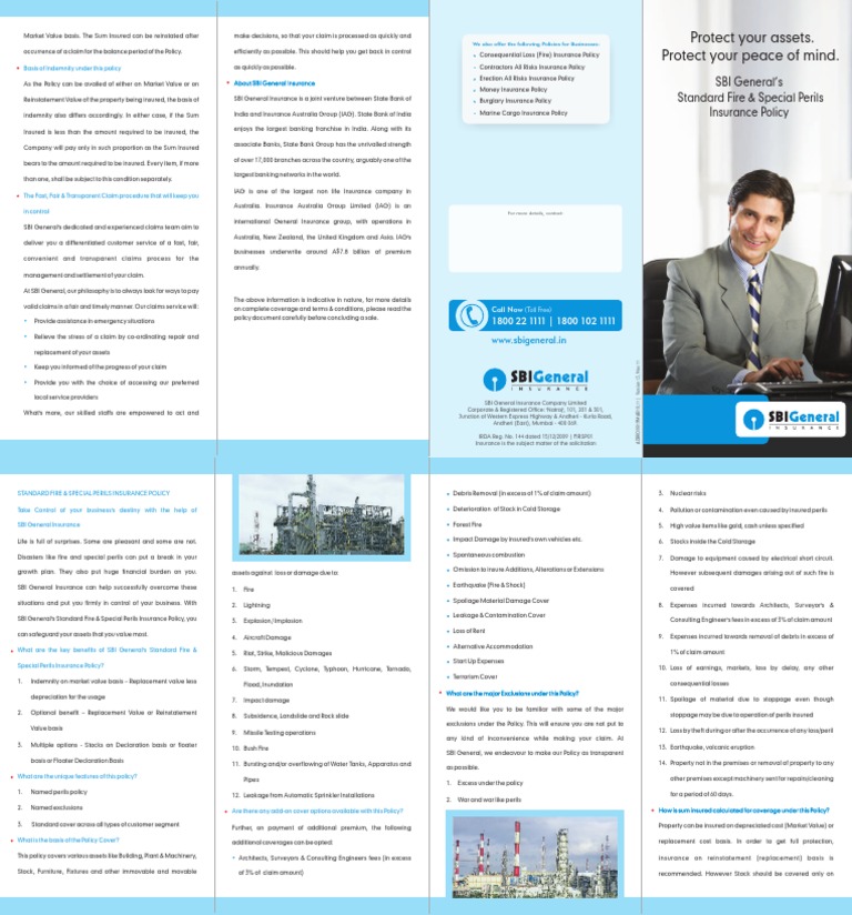 Standard Fire and Special Perils Insurance | PDF | Insurance ...