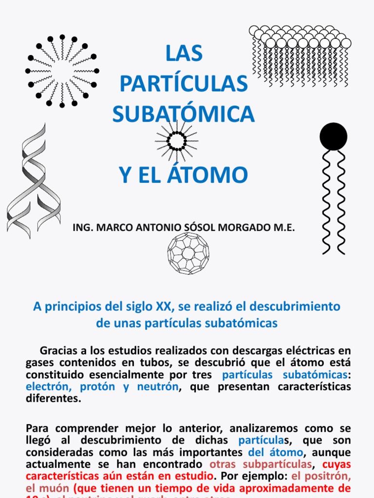 Partículas Subatómicas del Átomo | PDF | Neutrón | Electrón