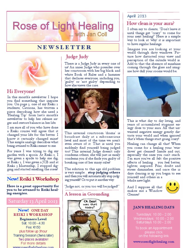 Rose of Light Healing Newsletter - April 2013 | PDF | Monk | Compost