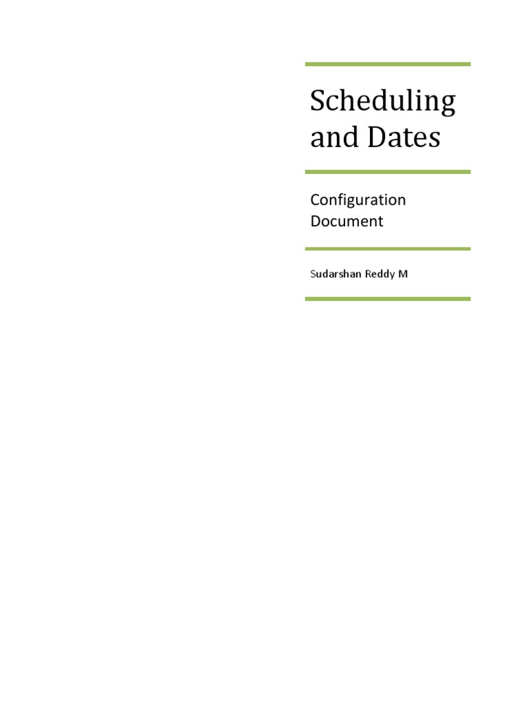 3 Scheduling and Dates | PDF | Scheduling (Production Processes ...