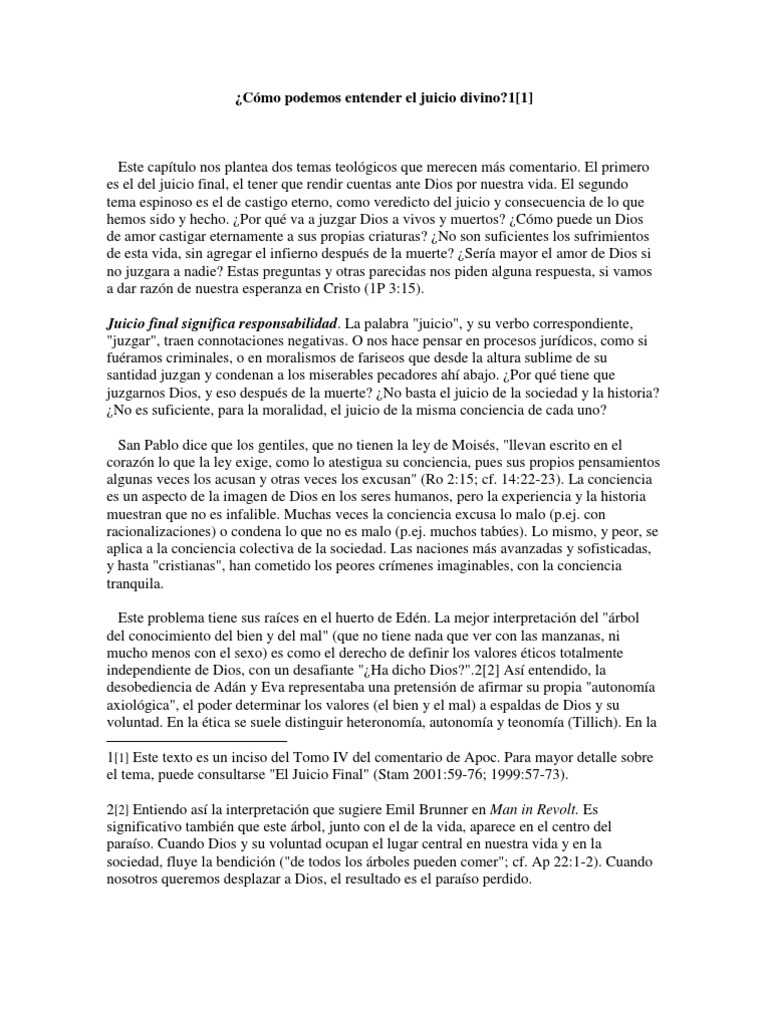 Cómo Podemos Entender El Juicio Divino | PDF | Moralidad | Amor