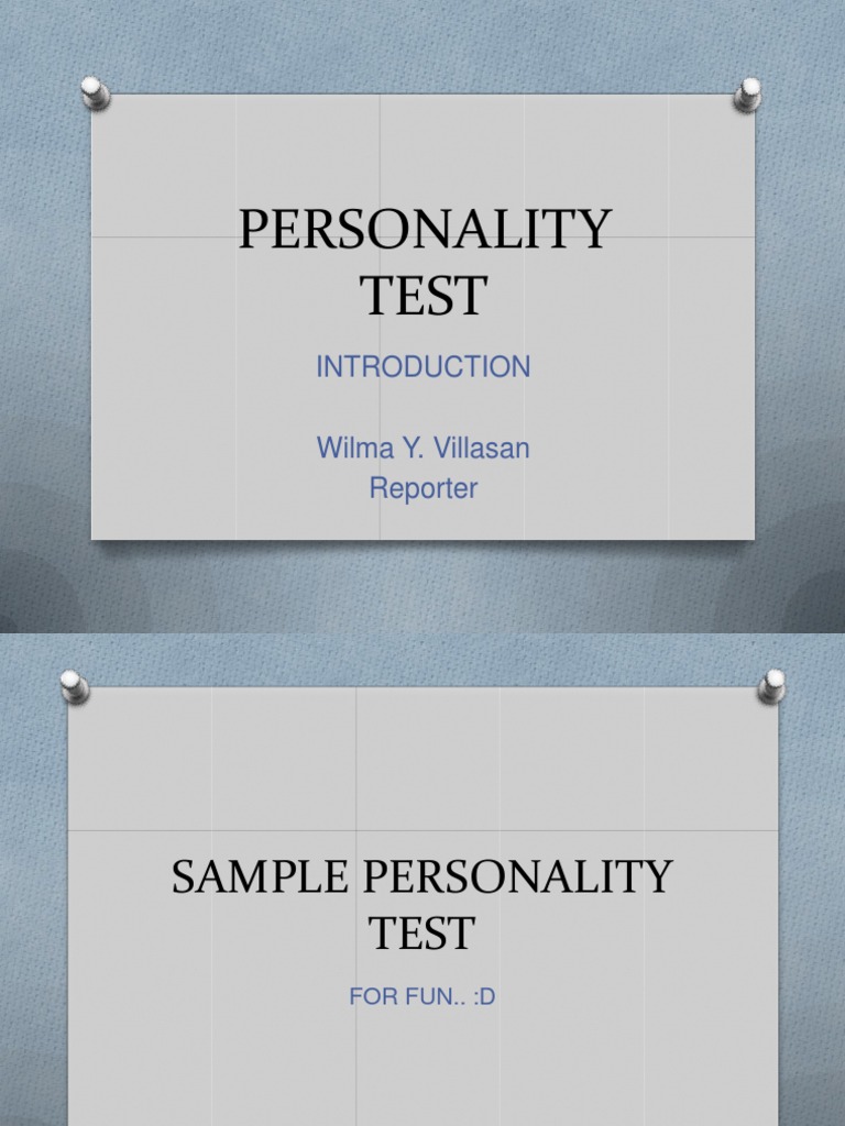 Personality Test (Introduction) | PDF | Applied Psychology | Psychology