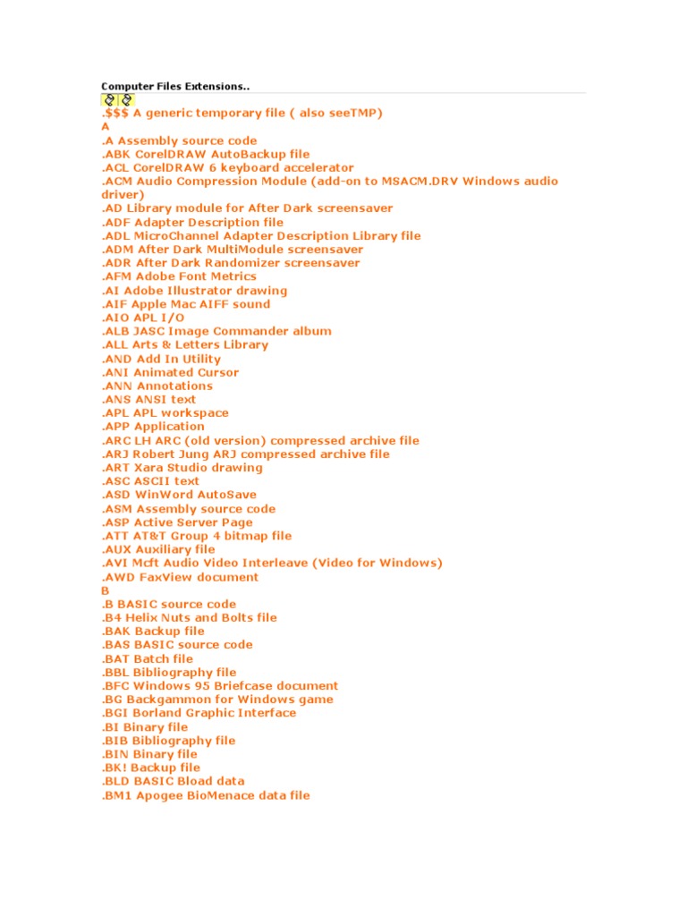 Computer Files Extensions | PDF | Microsoft Excel | File Format