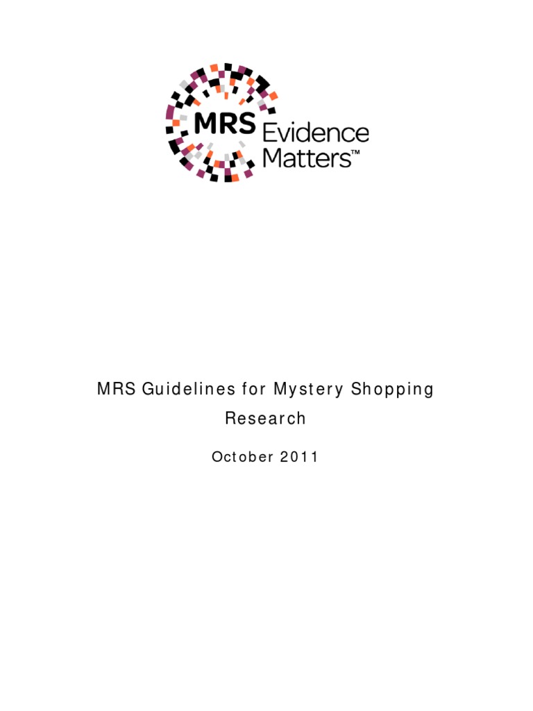 Mystery Shopping Research Guidelines - MRS | PDF | Employment ...