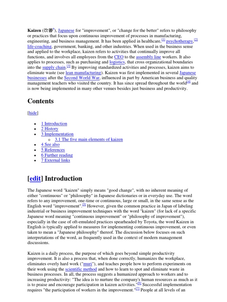 Kaizen Pdf Industries Production And Manufacturing