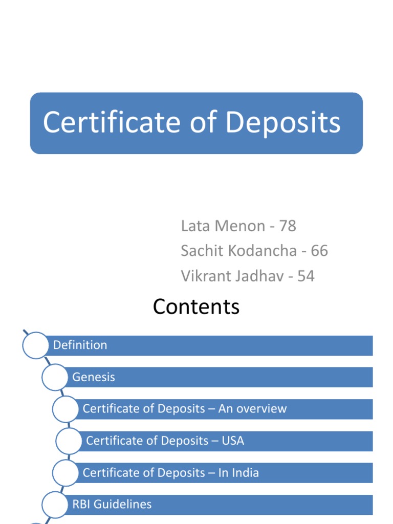 Understanding Certificate of Deposits | PDF | Certificate Of Deposit ...