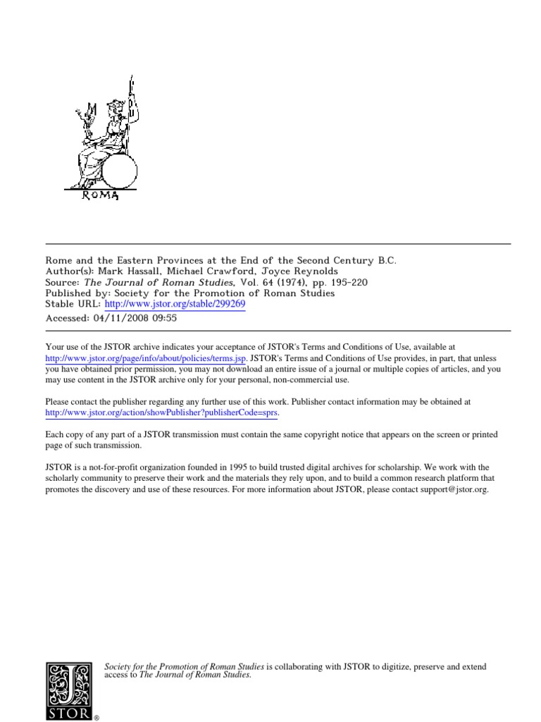 Mark Hassall Et Alli - Rome and The Eastern Provinces at The End of The ...