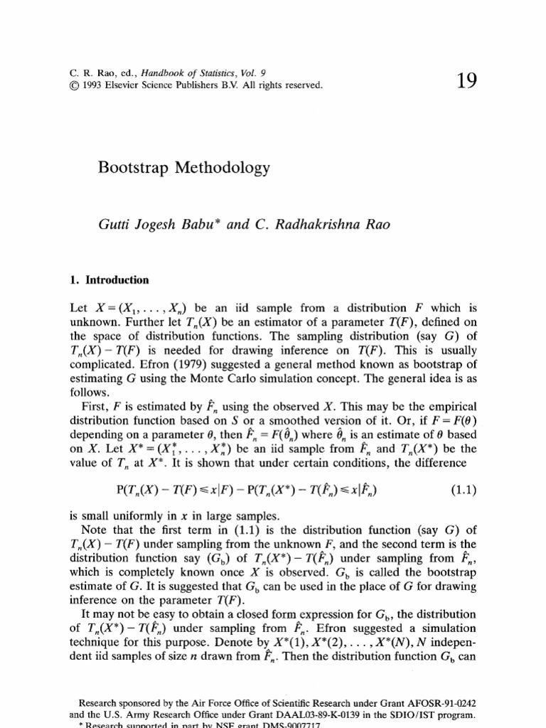 Bootstrap Methodology Pdf Bootstrapping Statistics Resampling Statistics