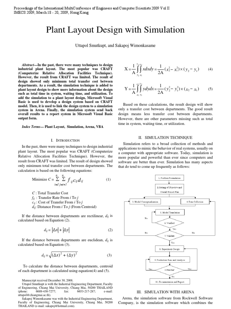 Plant Layout Design With Simulation: Xdxdy | PDF