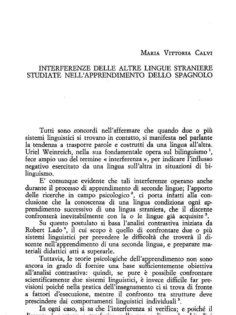 Interferenza Linguistica | PDF