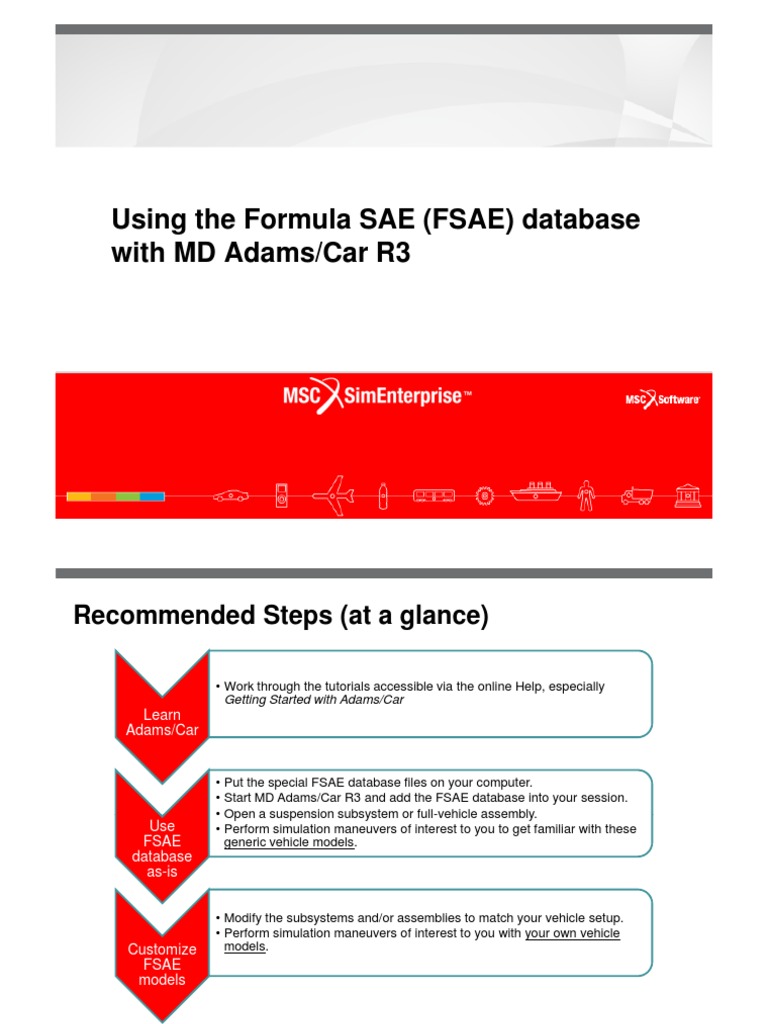 Using The Formula SAE (FSAE) Database With MD Adams/Car R3 | PDF | Zip ...