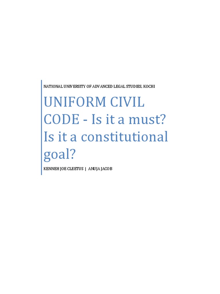 Paper Presentation - Uniform Civil Code | PDF | Supreme Court Of India ...