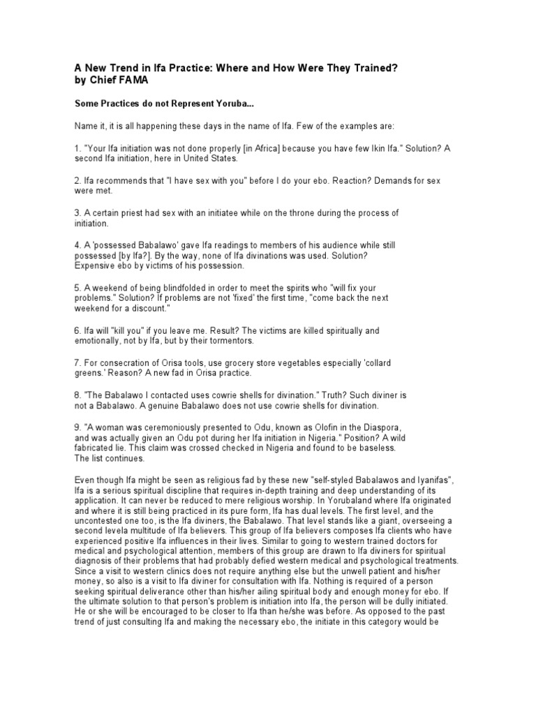 A New Trend In Ifa Practice Pdf