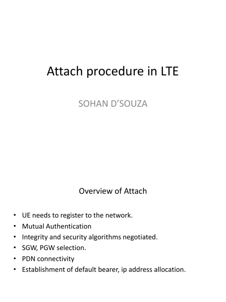 LTE Attach Procedure Guide | PDF | Computers | Technology & Engineering