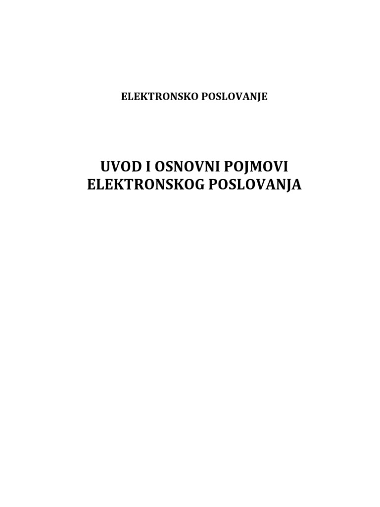 Elektronsko Poslovanje-UVOD | PDF