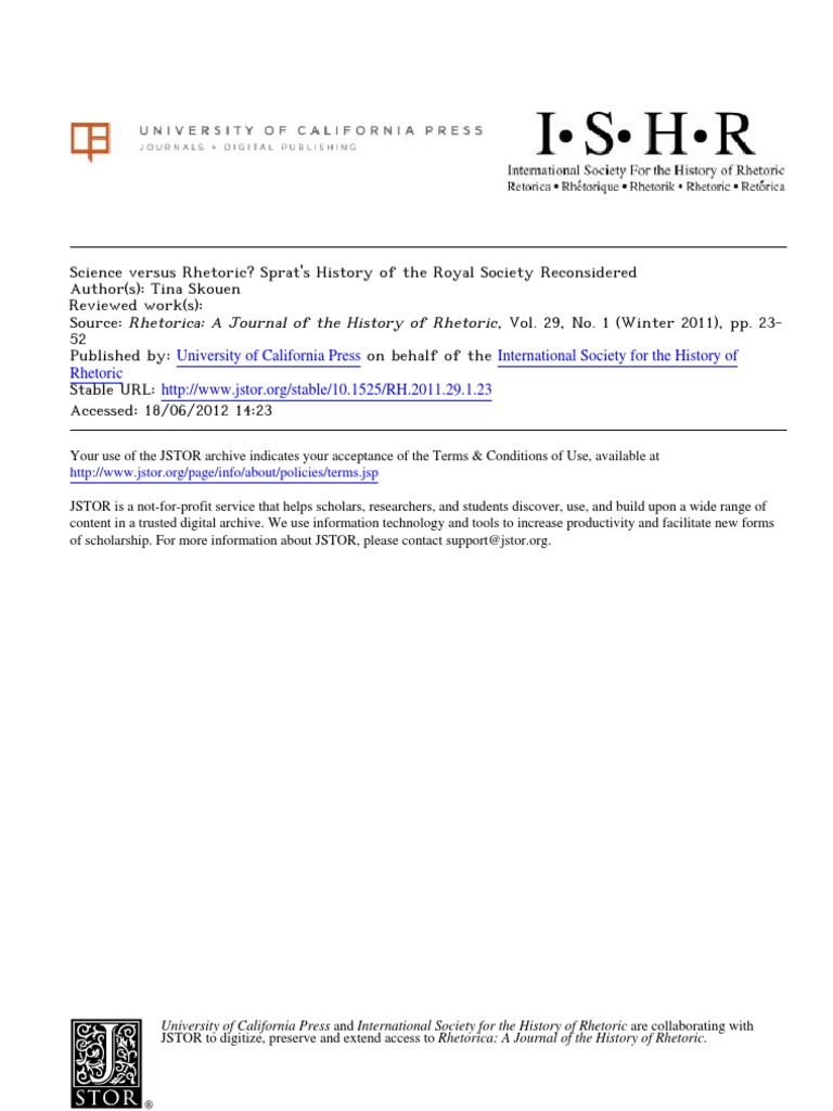 Science Versus Rhetoric | PDF | Rhetoric | Royal Society