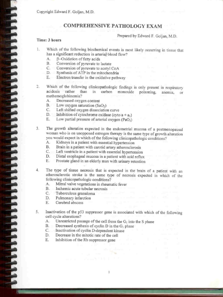 Comprehensive Examination (180Q) | PDF