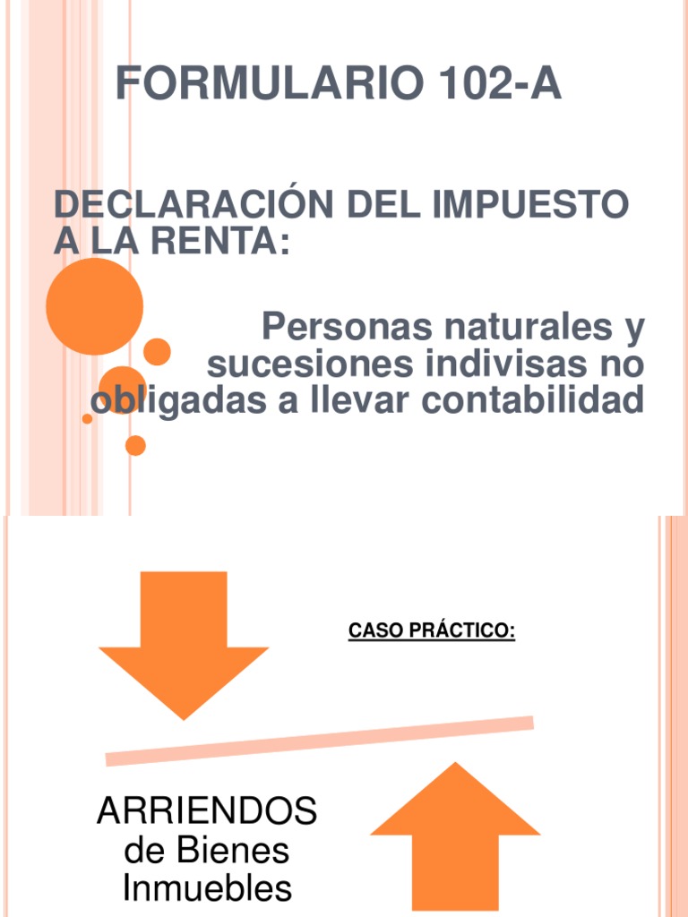 Formulario 102-A Diapositivas | PDF | Impuesto sobre la renta | Impuestos