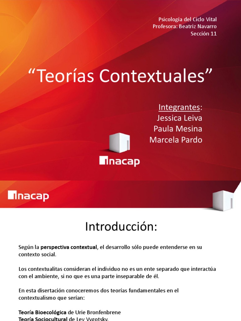 Teorías Contextuales | PDF | Comportamiento | Sicología
