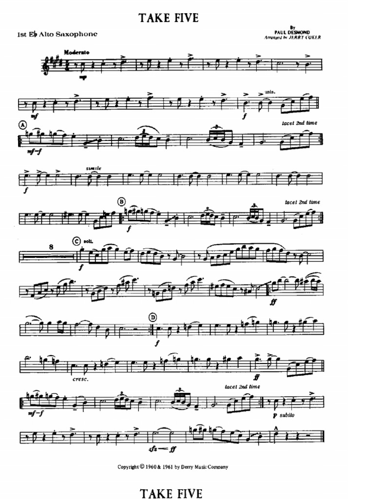 Take 5 - FULL Big Band - Coker PDF | PDF | Foreign Language Studies