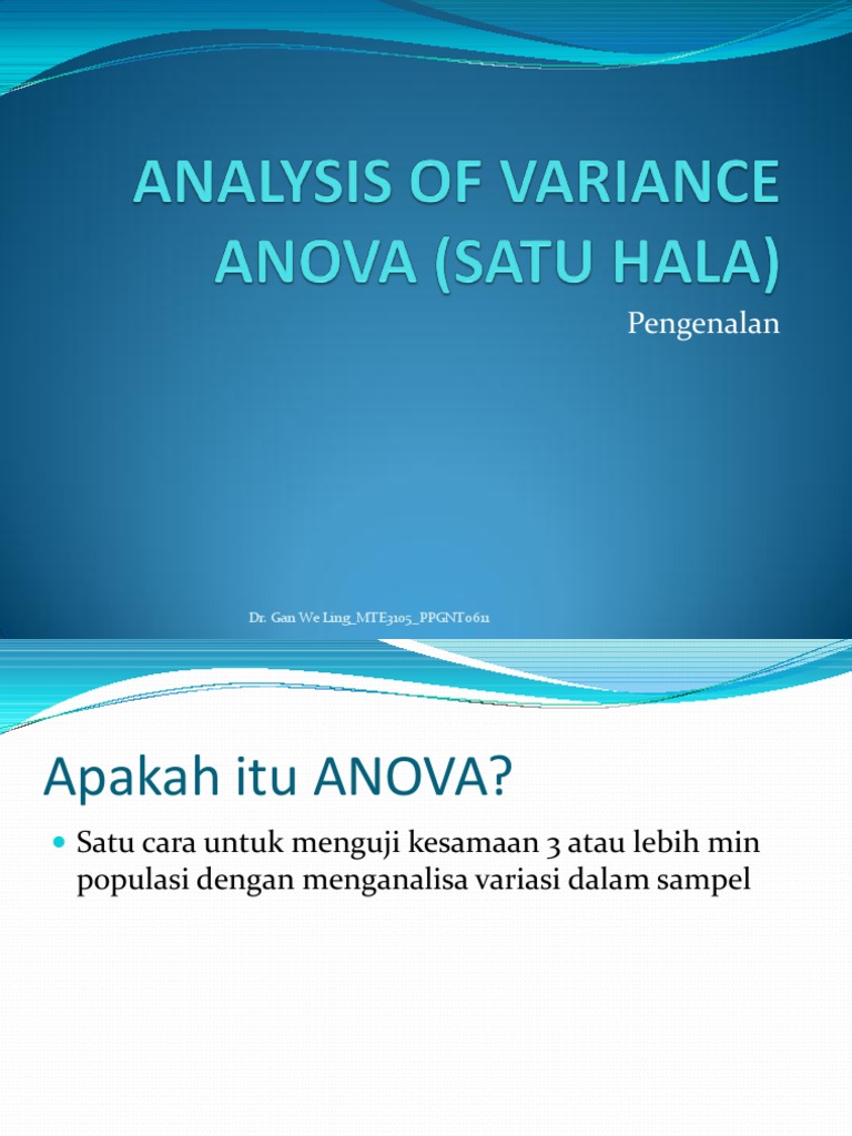 Nota Anova (Satu Hala) | PDF