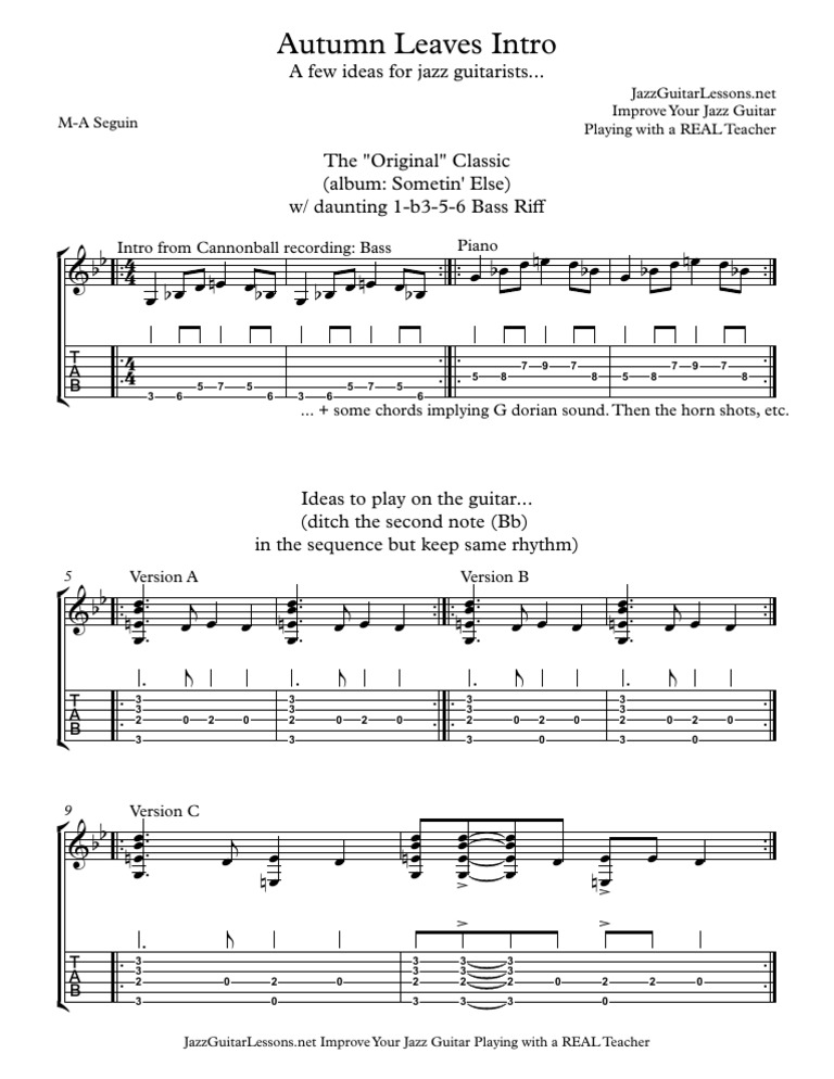 Autumn Leaves Intro | PDF