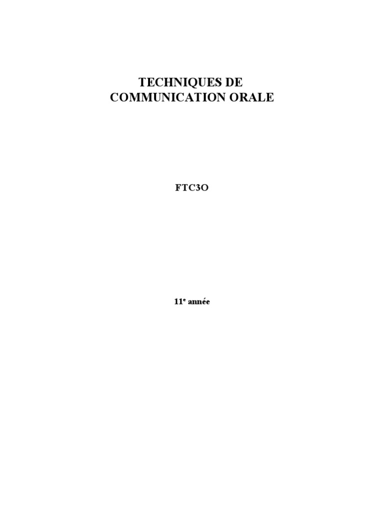 Cours de Technique de Communication | PDF