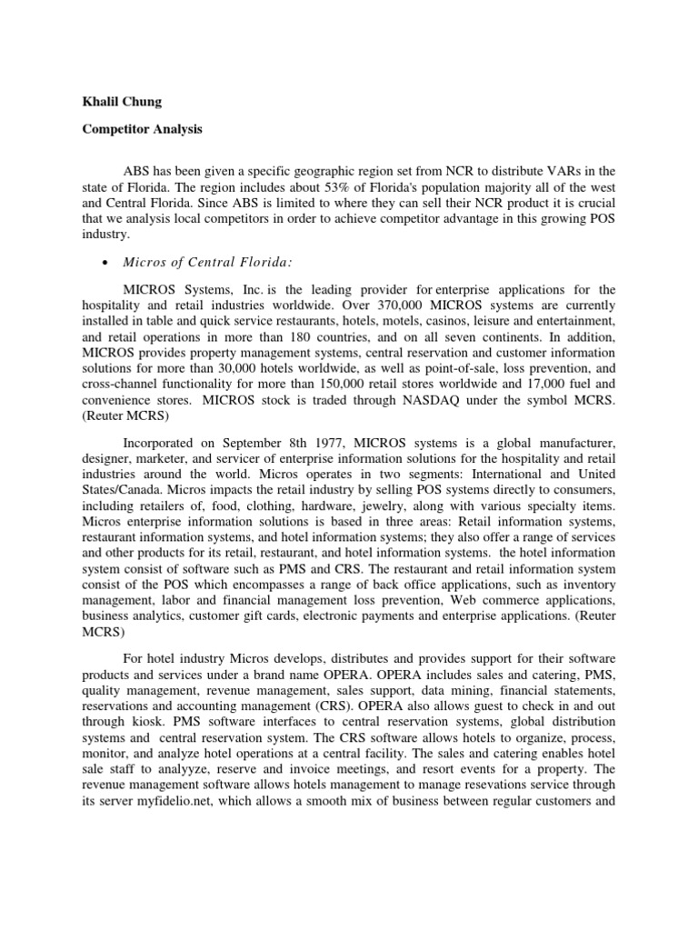 Competitor Analysis | Download Free PDF | Point Of Sale | Computing